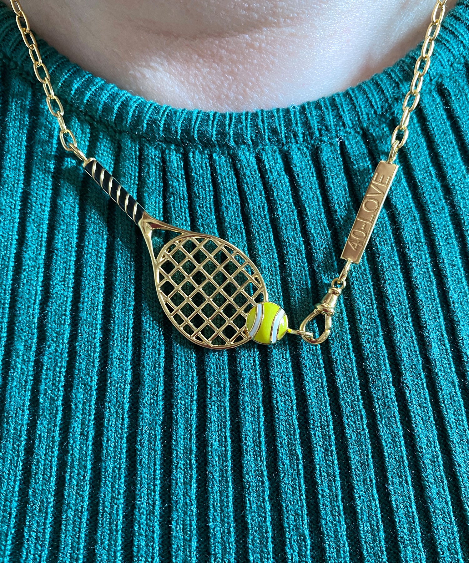 Tennis racket necklace store